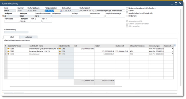 Manuelle Journalbuchungen in SAP Business One